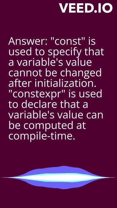 Difference Bw Const And Constexpr C Interview Cplusplus