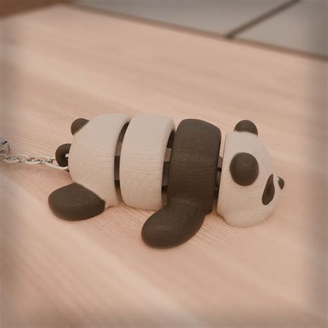 articulated panda keychain 3d printing model stl
