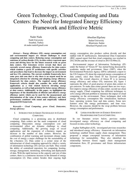 Pdf Green Technology Cloud Computing And Data Centers The Need For