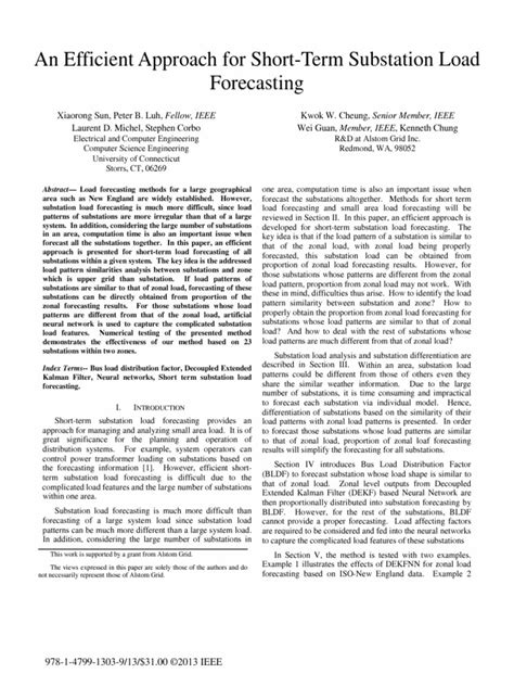 1 An Efficient Approach For Short Term Substation Load Forecastig Pdf Artificial Neural