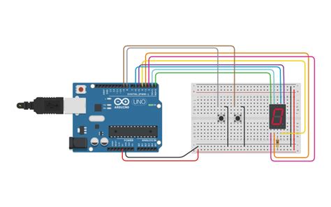 Circuit Design Digital Dice Using Arduino Tinkercad