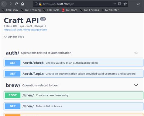 Craft HackTheBox Writeup NetOSec