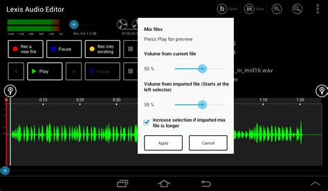 Mix Two Audio Files Android Lexis Audio Editor