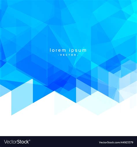 Abstract Blue Geometric Triangle Background Vector Image