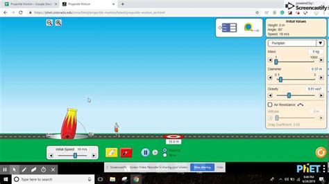 Exploring Projectile Motion Interactive PhET Lab And Answer Key