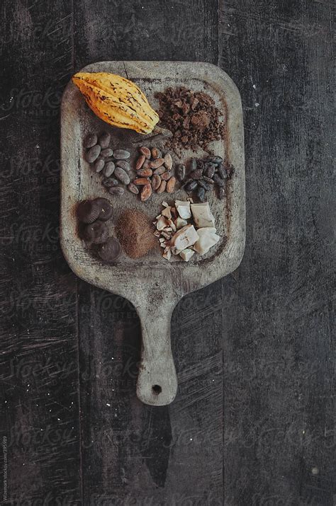 Chocolate Making Process Assorted Cocoa Beans And Cacao In Different Stages By Stocksy