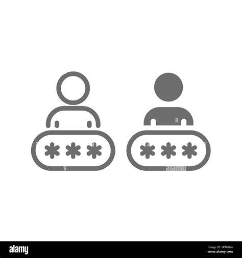 login password protected account vector icon set person and masked