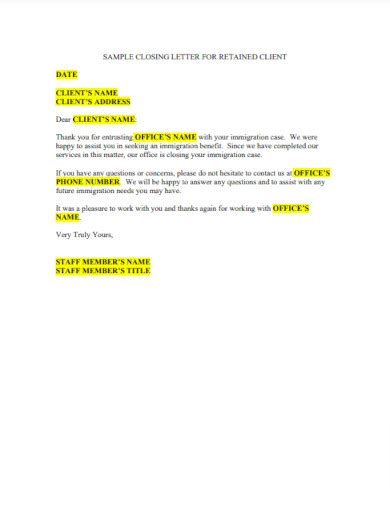 23 Letter Closing Examples To Download