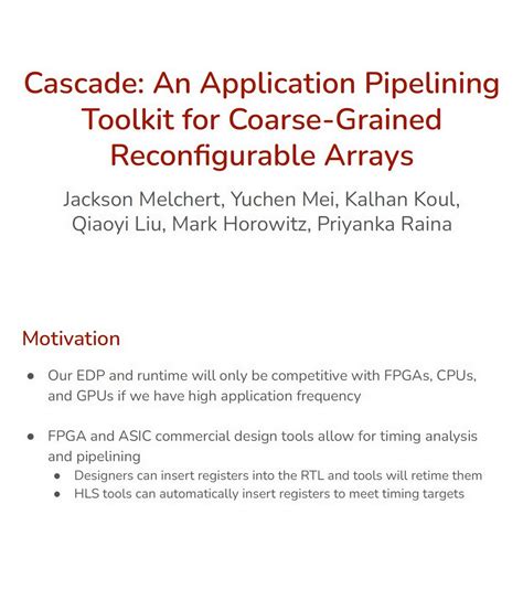 Ogawa Tadashi On Twitter Cascade An Application Pipelining
