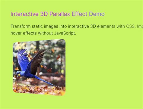 Interactive 3d Parallax Effect On Hover With Pure Csscss3 Css Script