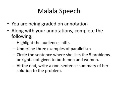 Ppt Malala Speech Powerpoint Presentation Free Download Id 5769055