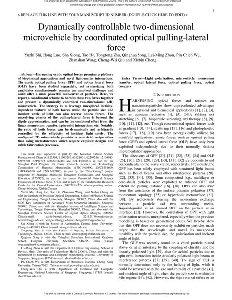 Pdf Dynamically Controllable Two Dimensional Microvehicle By Coordinated Optical Pulling
