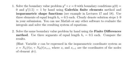 solved 1 solve the boundary value problem y′′ x 0 with