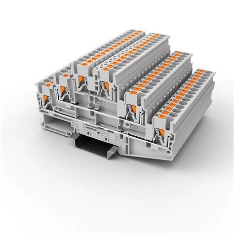 Pt2 5 3l Phoenix Triple Level Push In Panel Mounting Terminal Blocks Spring Loaded Terminal