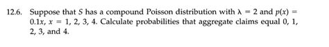 Solved Suppose That S Has A Compound Poisson Distribution Chegg Com