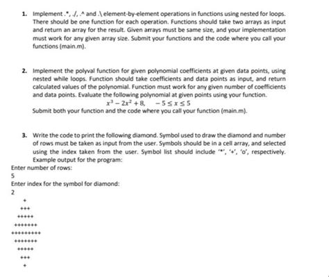 Solved 1 Implementand Element By Element Operations