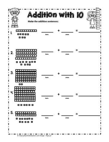 Addition Sentences Worksheets
