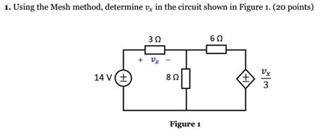 solved 1 using the mesh method determine vx in the circuit shown in