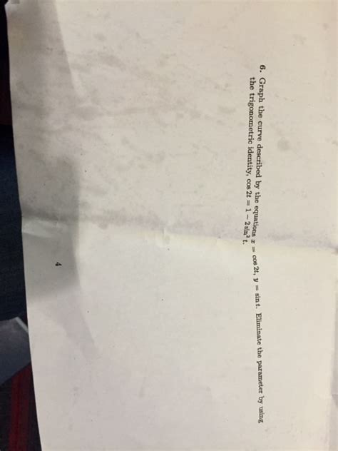 Solved Graph The Curve Described By The Equations X Cos2t Chegg Com