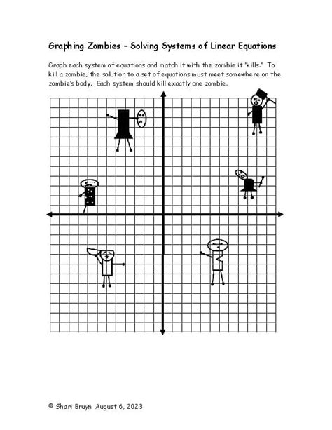 Graphing Linear Systems With Zombies By Were Bruyn Math Tpt