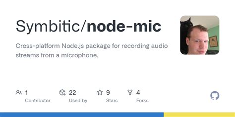 github symbitic node mic cross platform node js package for recording audio streams from a