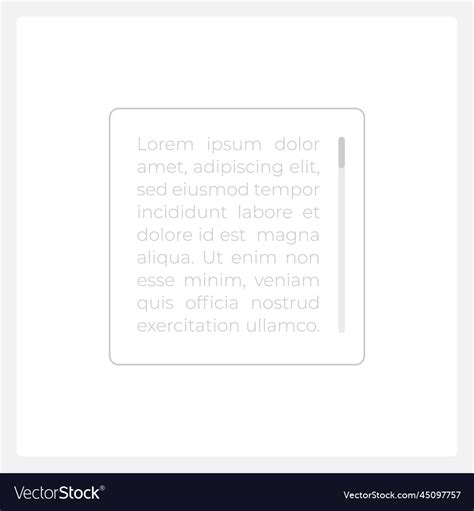 Text Field With Scrollbar Ui Element Template Vector Image