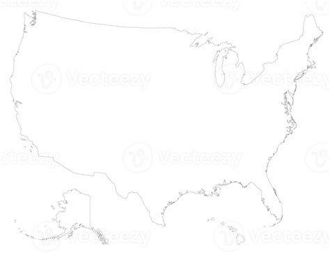 Estados Unidos Mapa America Mapa Unido Estados De America Mapa Aislado En Blanco Color