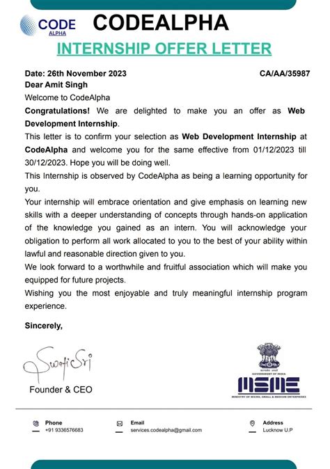 Amit Singh On Linkedin Codealpha Codealphainternship Internshipopportunity