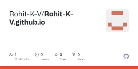 Github Rohit K Vrohit K