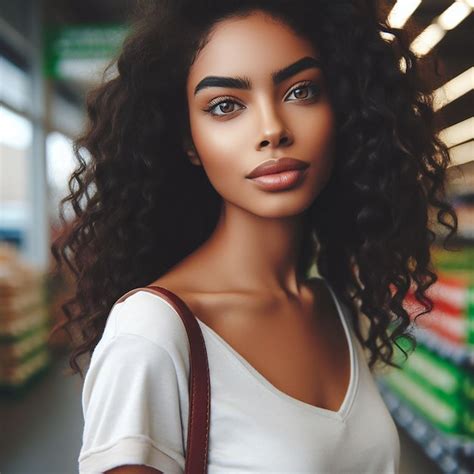 Premium Photo Woman In Grocery Store