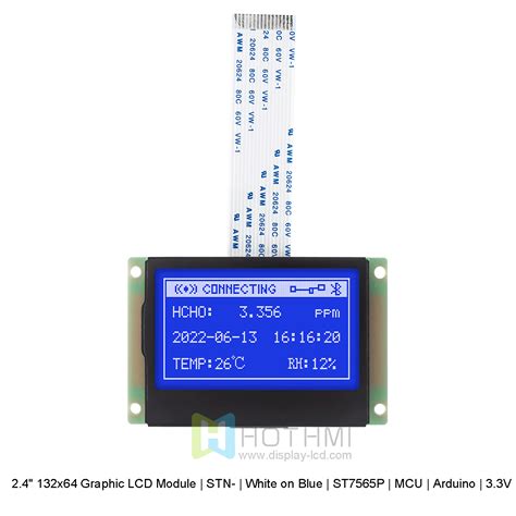 2 4 132x64 Graphic LCD Module STN White On Blue ST7565P MCU Arduino 3 3V