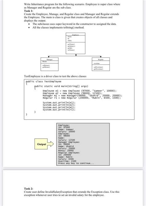 Solved Write Inheritance Program For The Following Scenario