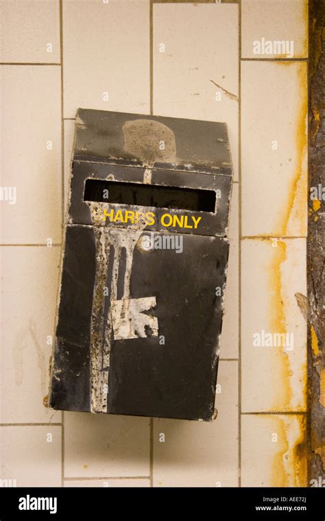 Bin For Disposal Of Drug Users Sharps In A Car Park Subway Stock Photo Alamy