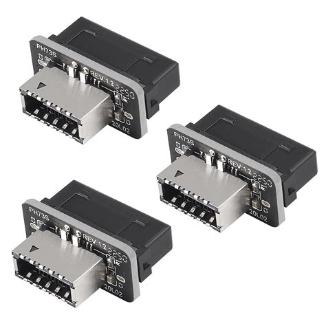 Xiitia 3pcs Usb Front Panel Adapter Vertical Usb C Header Adapter Usb 3 1 Key A Type E To Usb