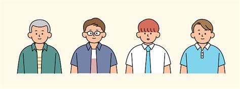 개요 아바타 프로필 세트 사무원 간단한 아이콘 스타일 캐릭터 디자인 벡터 일러스트레이션 Gui 위젯에 대한 스톡 벡터 아트 및