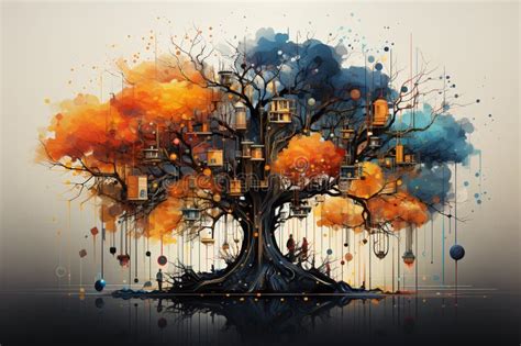 Network Tree Showing The Connection Of Different Digital Spaces In A