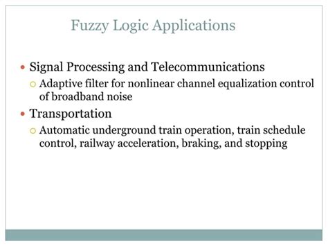 Application Of Fuzzy Logic