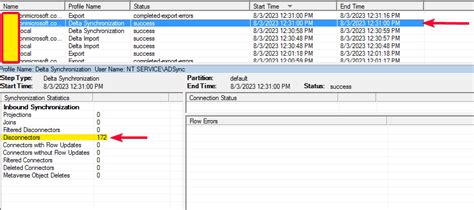 Azure Adconnect `completed Export Errros` `invalidargument` Razure