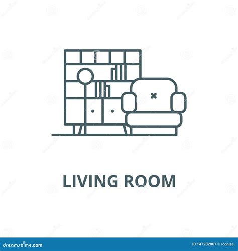 Living Room Vector Line Icon Linear Concept Outline Sign Symbol