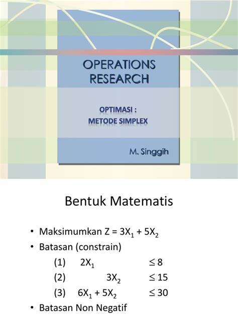 Metode Simpleks Op I Pdf