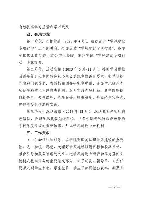 商丘师范学院2023年学风建设专项行动实施方案 商丘师范学院学生处网站