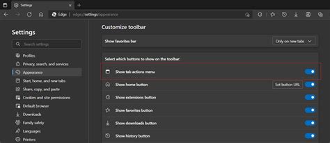 How To Show Or Hide Tab Action Menu In Microsoft Edge Toolbar