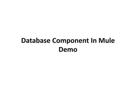 Database Access In Mule Esb Ppt