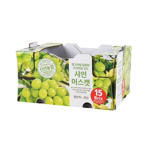 신선농장 15brix 샤인머스캣 1kg박스 배민스토어