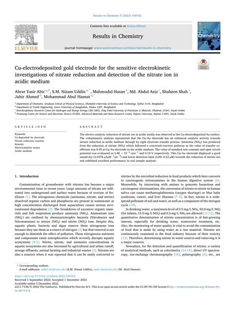 Pdf Cu Electrodeposited Gold Electrode For The Sensitive