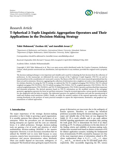 Pdf T Spherical 2 Tuple Linguistic Aggregation Operators And Their