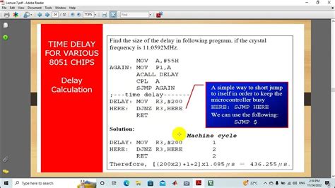 07lab 8051microcontroller And Embedded Time Delay Calculations Of Assembly Subroutine Using
