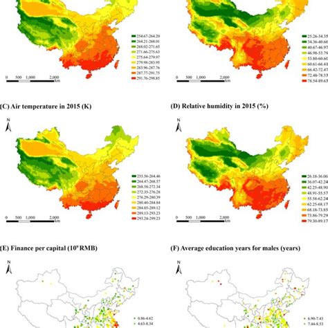 Spatial Distributions Of Air Temperature And Relative Humidity In 2014 Download Scientific