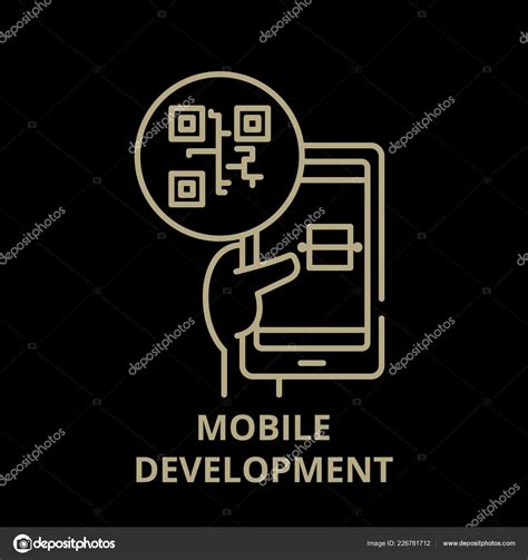 Mobile Development Line Icon Concept Mobile Development Vector Linear Illustration Symbol