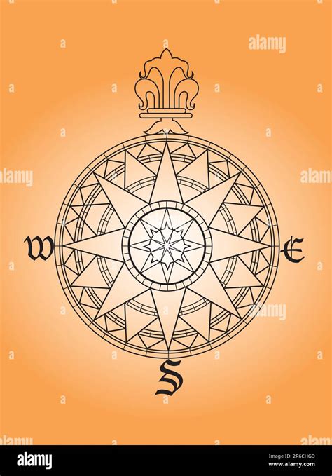 Old Elegant Classic Compass Rose Illustration Stock Vector Image And Art
